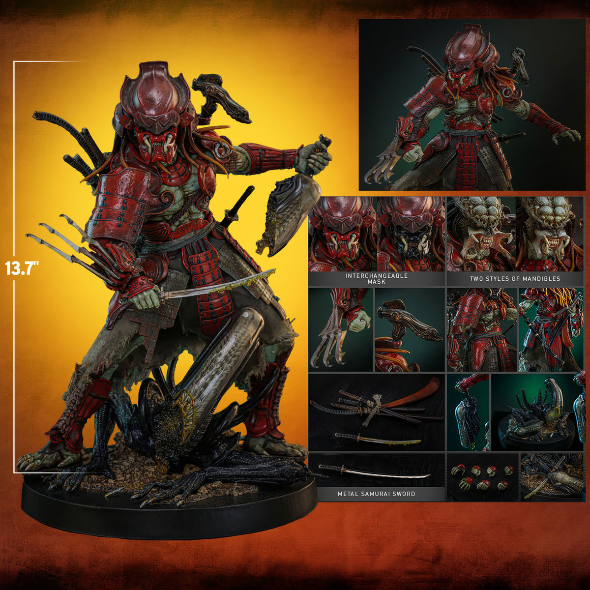 Hot Toys Alien VS Predator: Akaoni Samurai Predator by Takayuki Takeya – Maybang's Collectibles