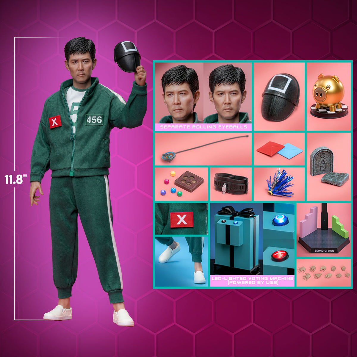 Hot Toys Squid Game Season 2 Seong Gi-hun 1/6 Scale 12" Collectible Fi ...