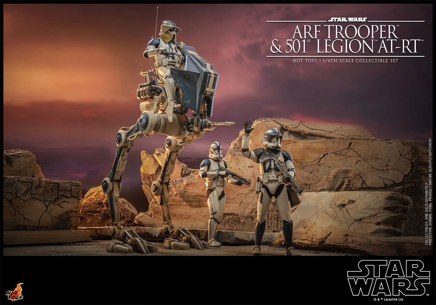 Hot Toys Star Wars: The Clone Wars ARF Trooper and 501st Legion AT-RT ...