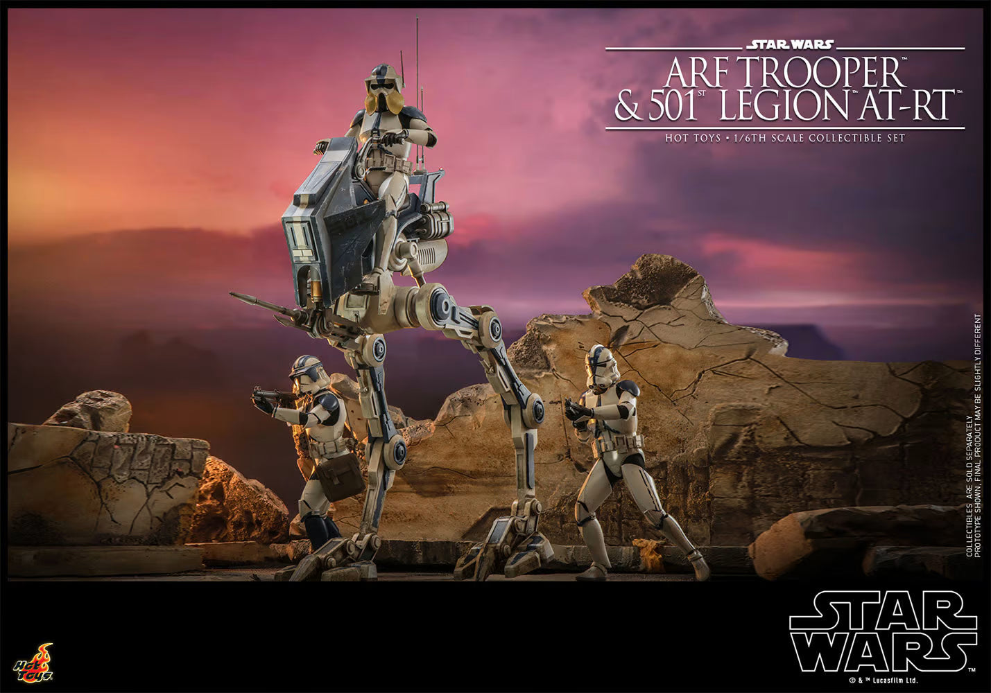 Hot Toys Star Wars: The Clone Wars ARF Trooper and 501st Legion AT-RT ...